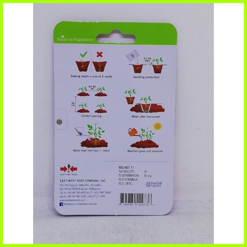 ♟ Hot pepper Red Hot F1 East West Seeds Small Sachet | Shopee Philippines