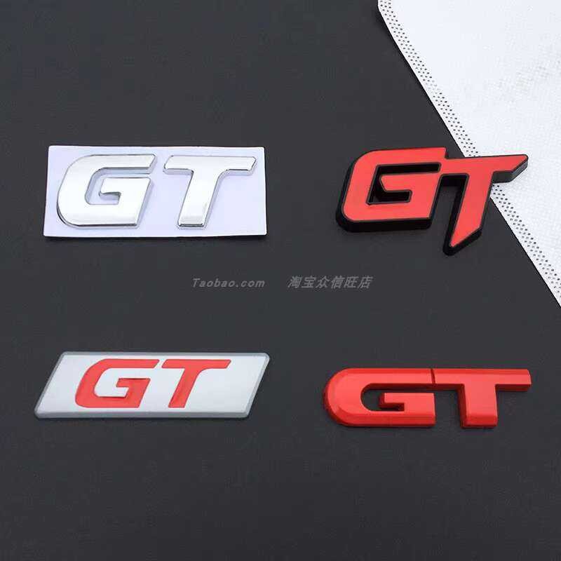 Car Personalized 3D GT Car Sticker Metal Modified Grille Badge Rear ...