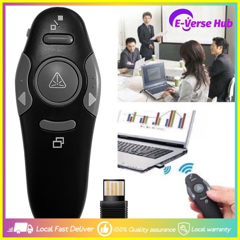 100% Original 2.4GHzWireless Presenter Remote Presentation USB Control ...