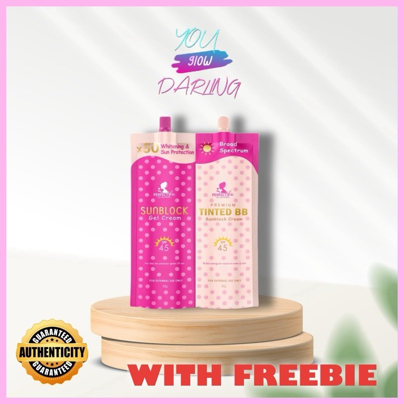 Authentic PERFECT SKIN TwinPack Premium Tinted BB Sunblock Cream and ...