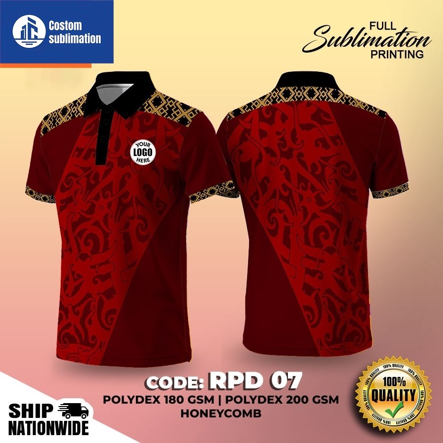 Custom Full Sublimation Polo Shirt Quick drying men's and women's polo ...