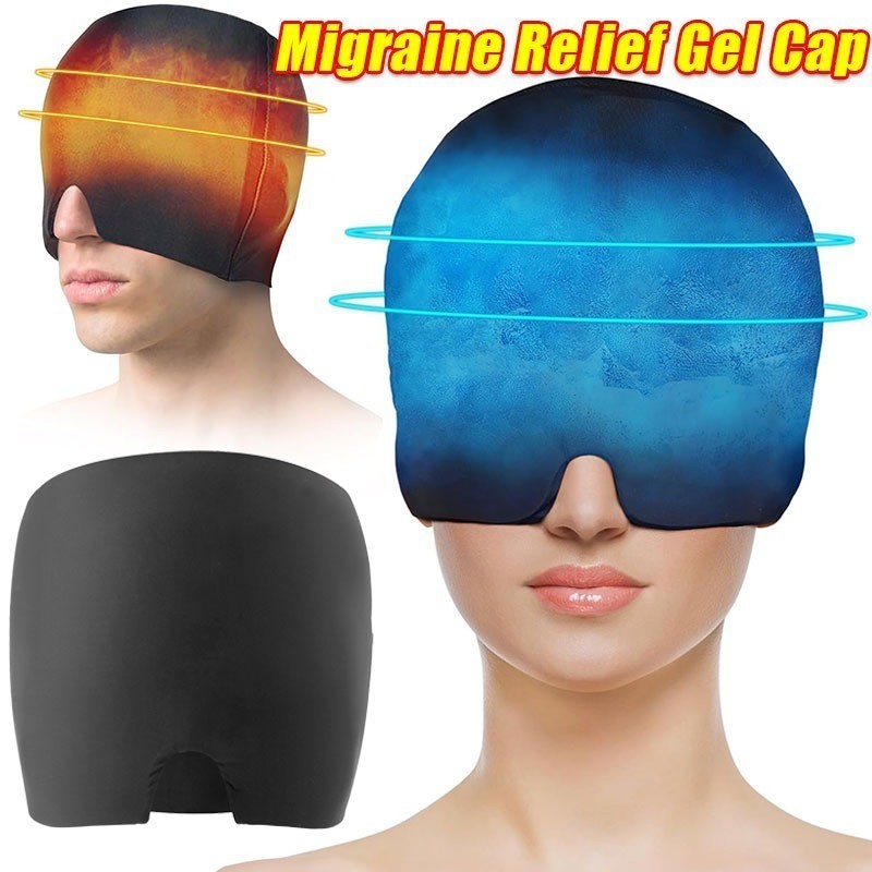 Migraine Headache Relief Cap - Gel Ice Therapy Eyeshade - Stress ...