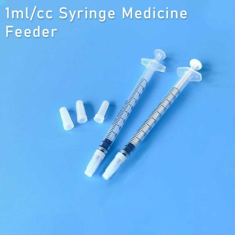 1Ml/Cc Syringe Medicine Feeder Kids & Pets Feeding Assistance With Cap ...