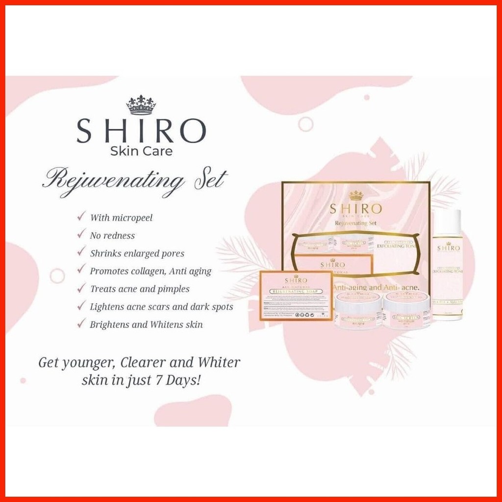 ¤ Shiro Rejuvenating Set with FREEBIE Toner Cream or Sunscreen | Shopee ...
