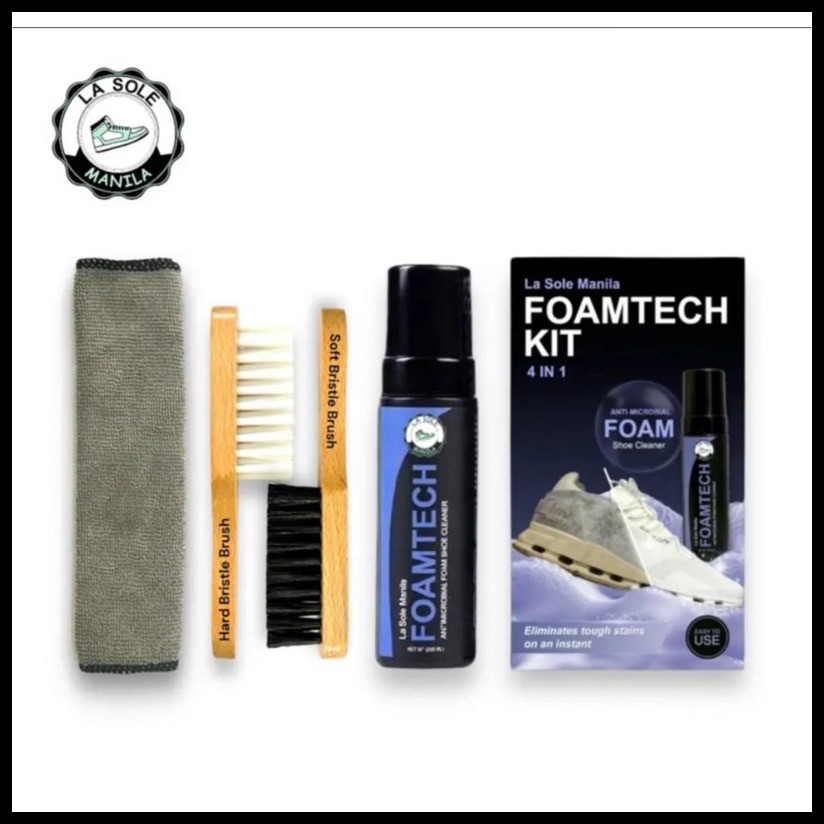 La Sole Manila Foamtech Kit 4in1 Shoe Sneaker Cleaning Antimicrobial Cleaner Easy To Use Foam ...