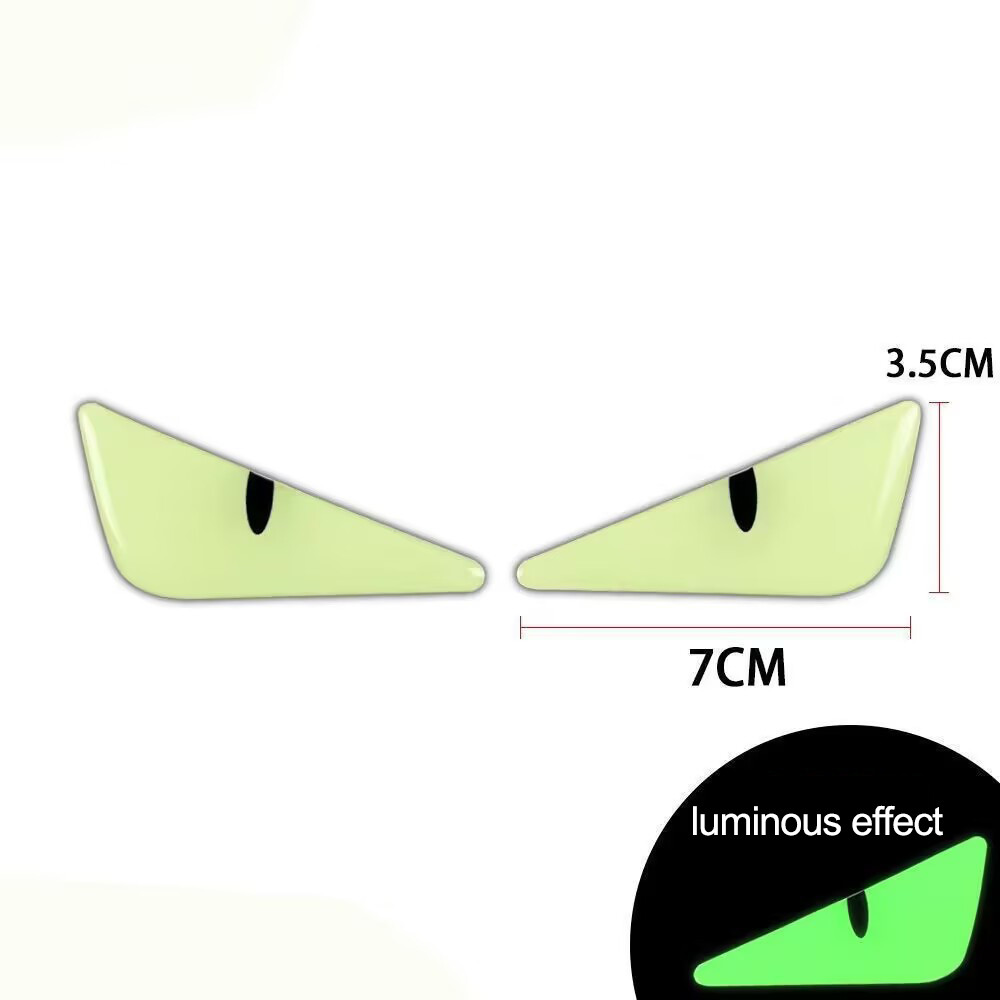 1Pair 3D Luminous Motorcycle Eyes Sticker Fashion Waterproof Devil's ...