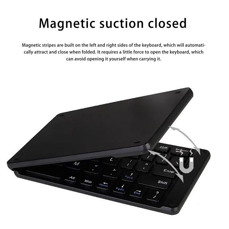 Mini Folding Portable Wireless Bluetooth Keyboard Rechargeable Office ...