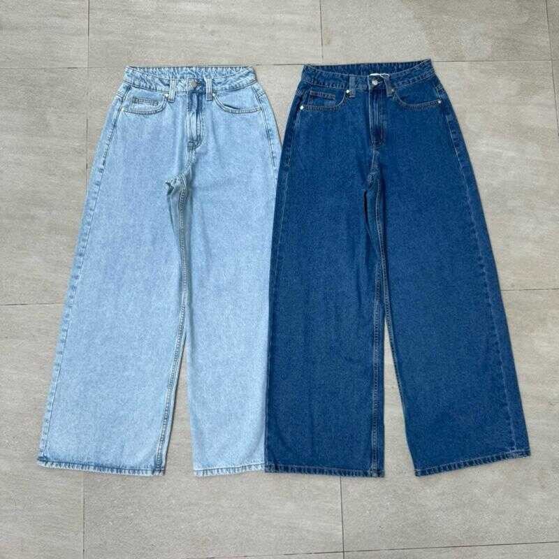 Wideleg Baggy Megahighwaist Non Stretch Thick Denim Full Length ...