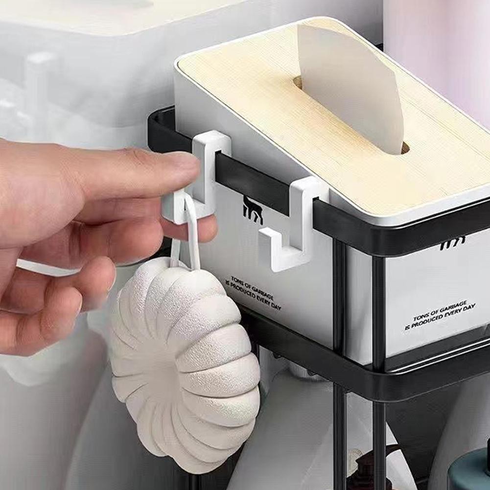 Bathroom Storage Rack Toilet Shelf Rack No Drilling Space Saver ...