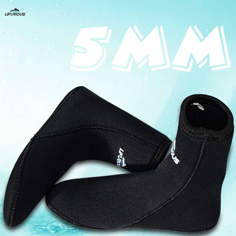 Socks Diving Cold-Proof 5Mm Thickened Super Elastic Winter Swimming ...
