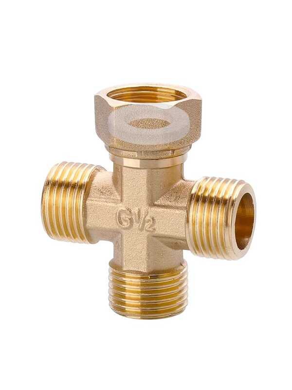 Union Copper 4-Way Fitting Pipe One-In Three-Out Cross Water Divider ...