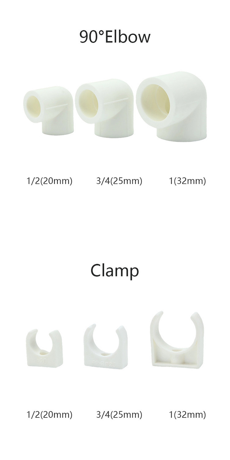 （Fast&COD）PPR Pipe Fittings Coupling/Elbow/Tee/End Cap/Plug/Clamp 1/2 ...
