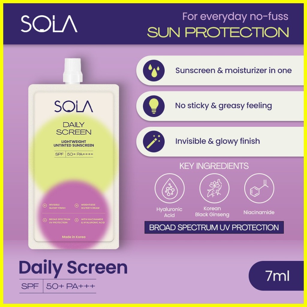 SOLA Daily Screen SPF 50+ PA++++ 7ml | Shopee Philippines