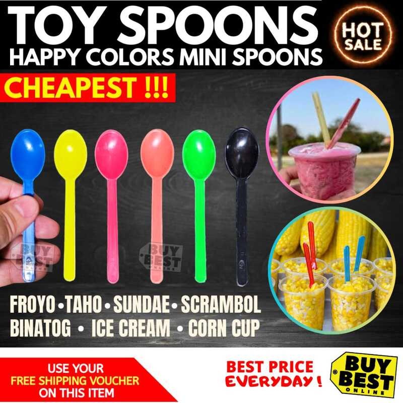 Disposable Plastic Toy Spoon 50S/100S Skrambol, Corn, Pudding Ice Cream ...
