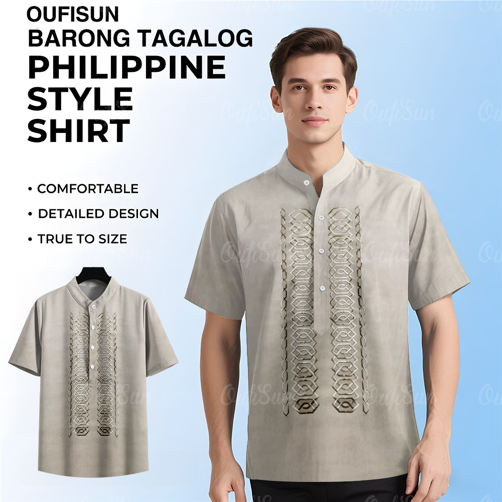 2025 Philippine Barong Tagalog For Men Modern Ethnic Stripe Pattern ...