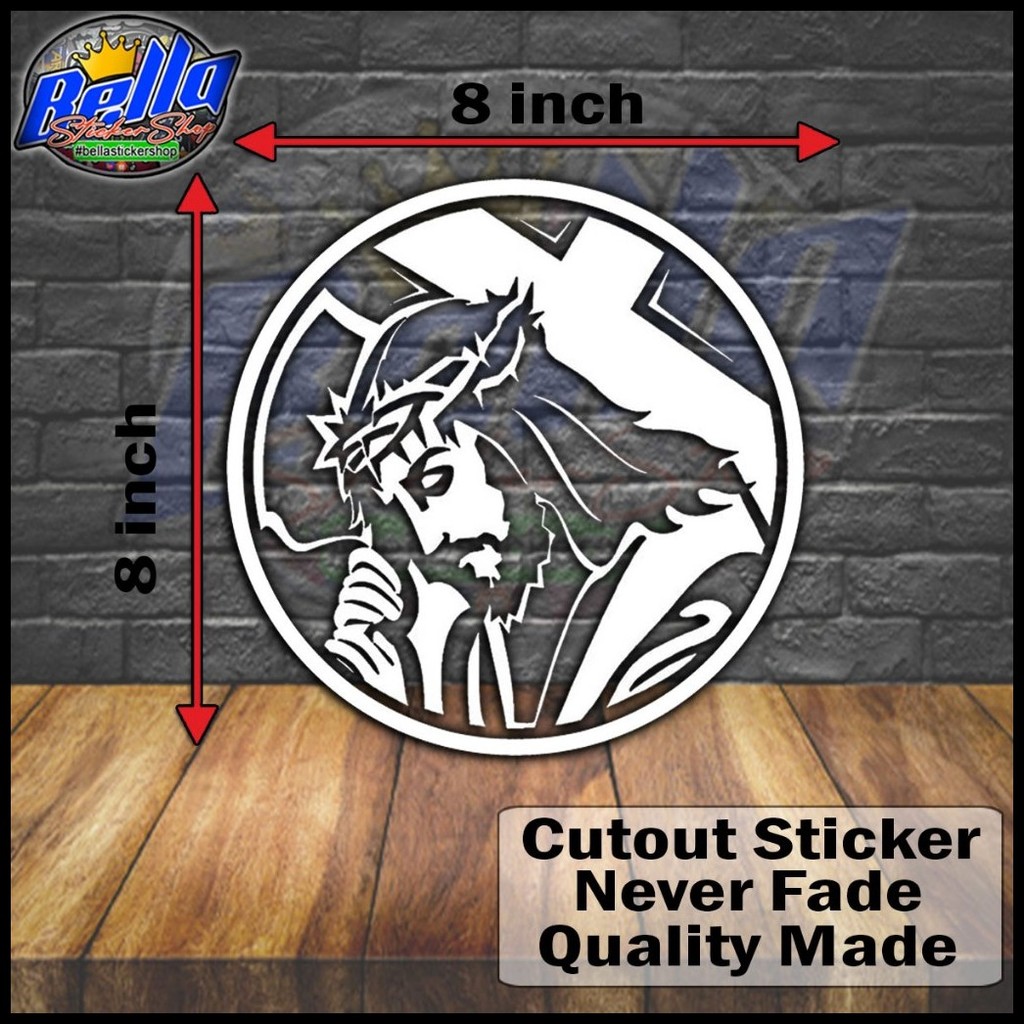 Jesus God Vinyl Cutout Sticker (For Motorcycle, Car, Laptop and More) ☃ ...