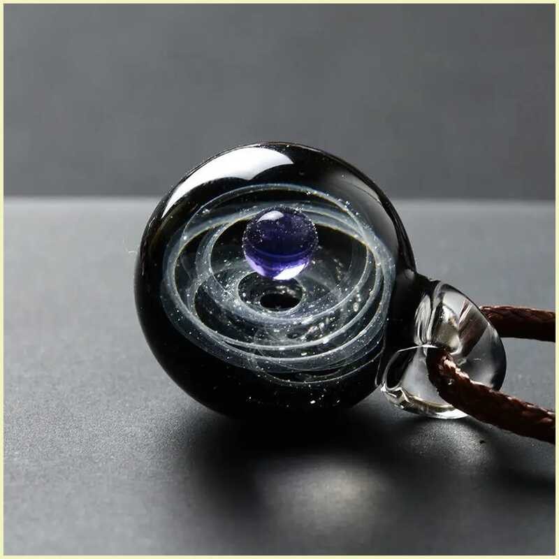 dy Cosmic Coloured Glaze Starry Sky Glass Ball Pendant Creative ...
