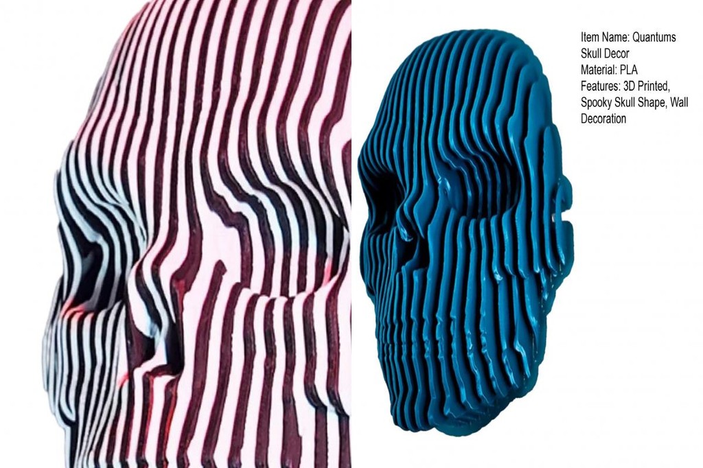 Sr| 3d Printed Skull Decor Pla Skull Ornament Spooky 3d Printed Skull ...