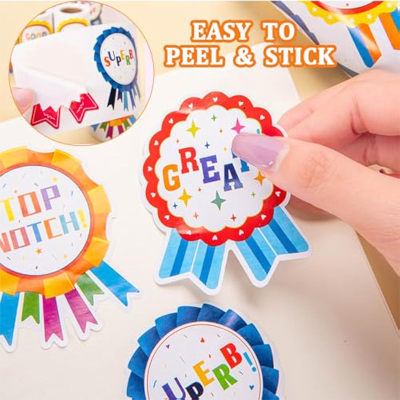 100pcs Medal Label Reward Badge Sticker Adhesive Encourage Award ...