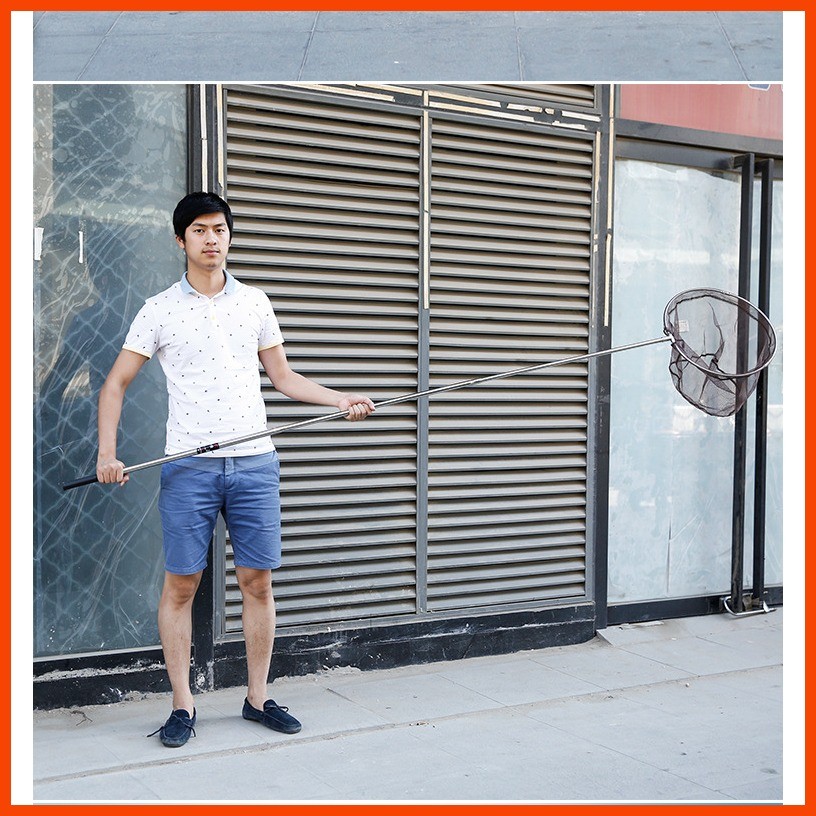 ۩ Stainless Steel Fishing Catching Net rod 2.1M Net Rod Fishing Gear ...