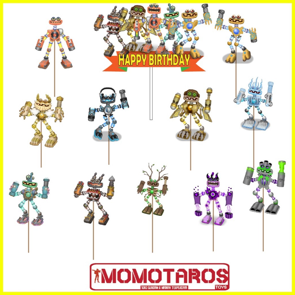 Cake Topper Wubbox solo my singing monster Contents 12pcs | Shopee ...