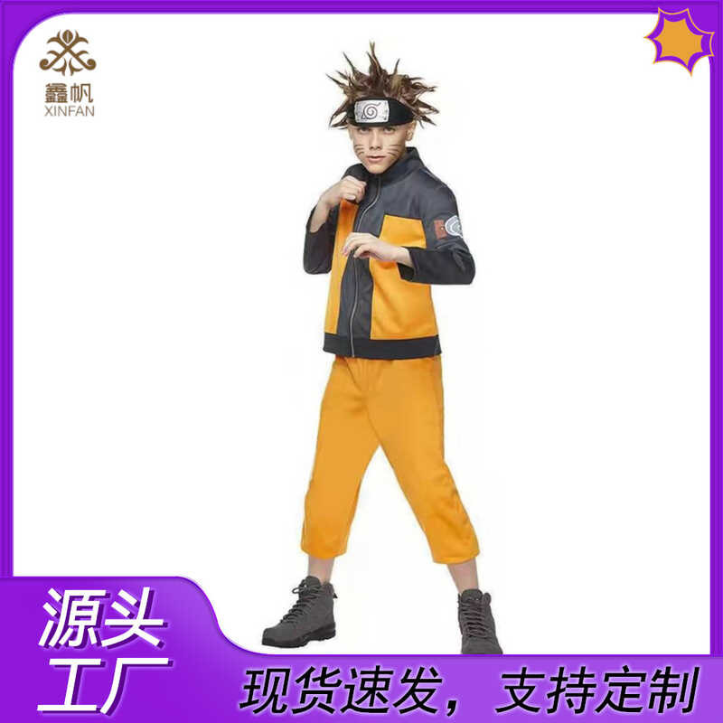 oween Anime Naruto Cosplay Costume Uzumaki Naruto Role Play Outfit ...