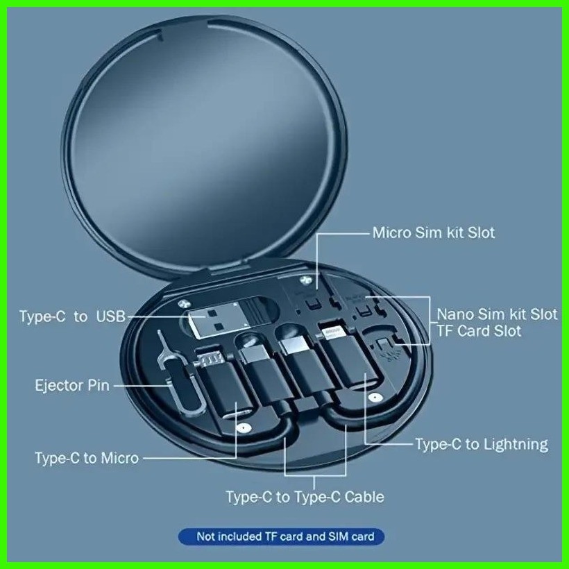 ⚽︎ 60W 7-in-1 General Travel Portable Multi-function Charging Line Data ...