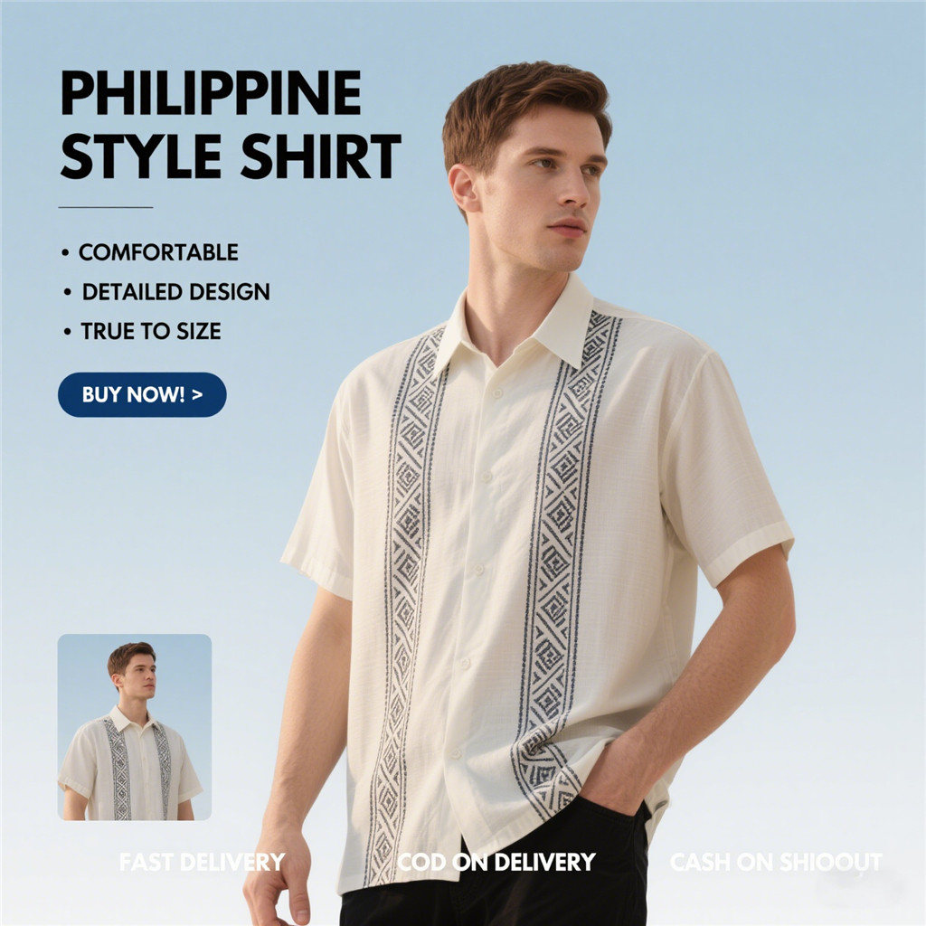 2025 new barong filipiniana Pinya Jusilyn Polo Barong Short Sleeves ...