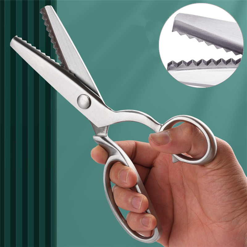 Stainless Steel Pinking Shears Chisel Pinking Sewing Zigzag Scissors ...