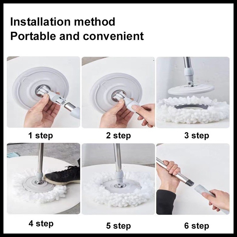 360 Spin mop Tornado Mop With Spinner Stainless Steel Basket Increase ...