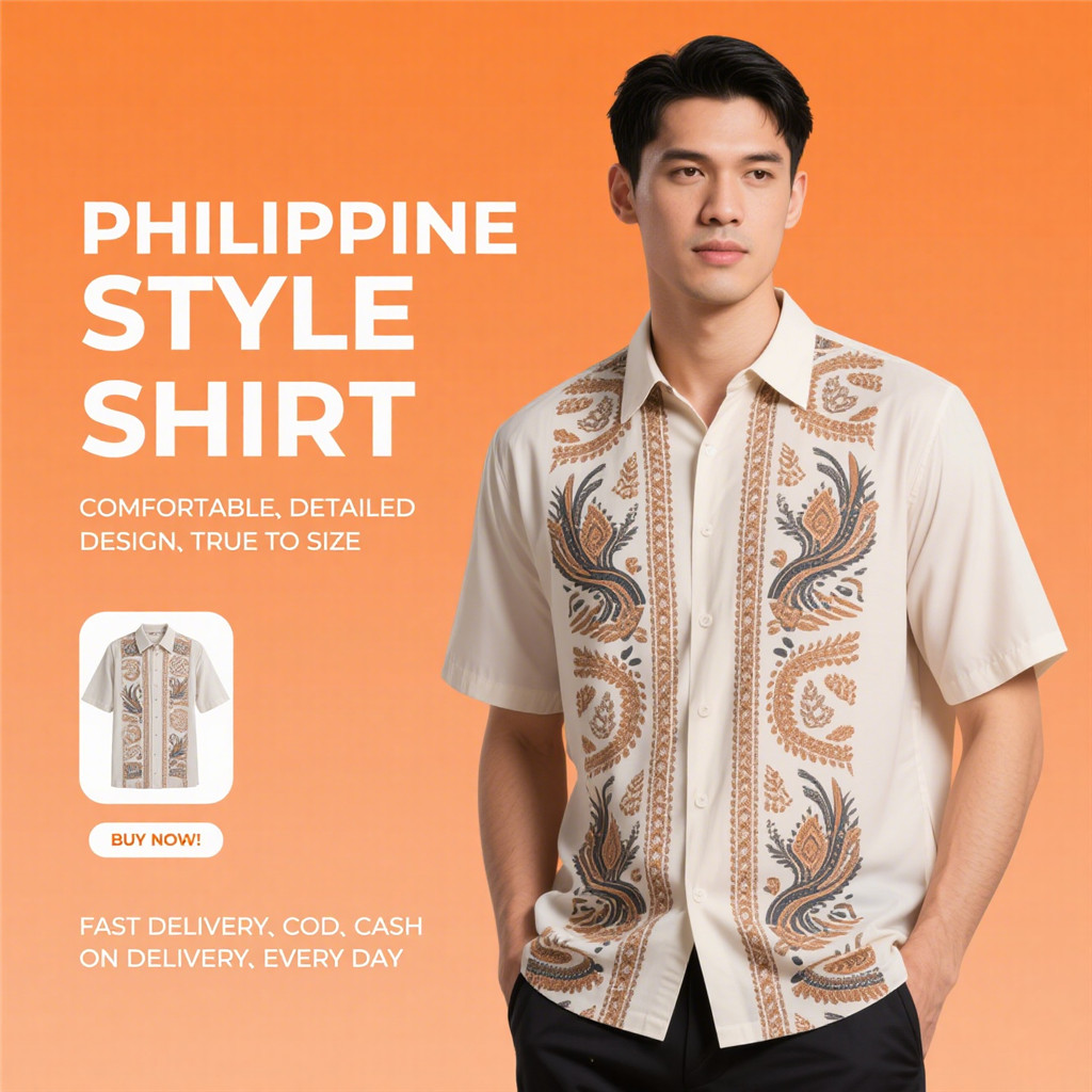 NEW modern barong filipiniana Pinya Jusilyn Polo Barong Short Sleeves ...
