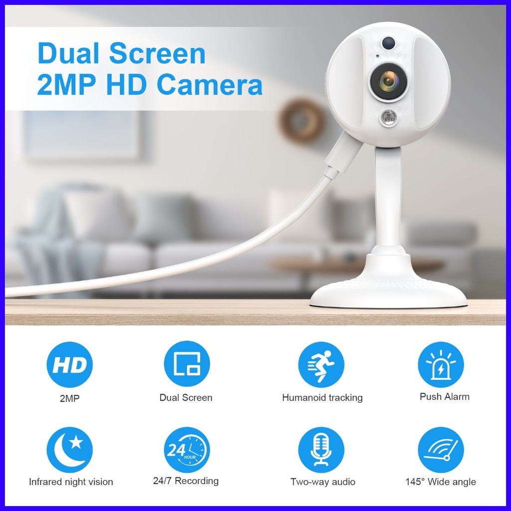 auto zoom Closed-circuit TV wireless mini camera, dual lens monitor ...