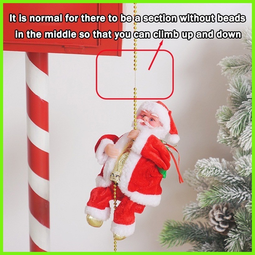 Christmas Electric Singing Swing Santa Claus Dolls Climbing Rope Ladder ...