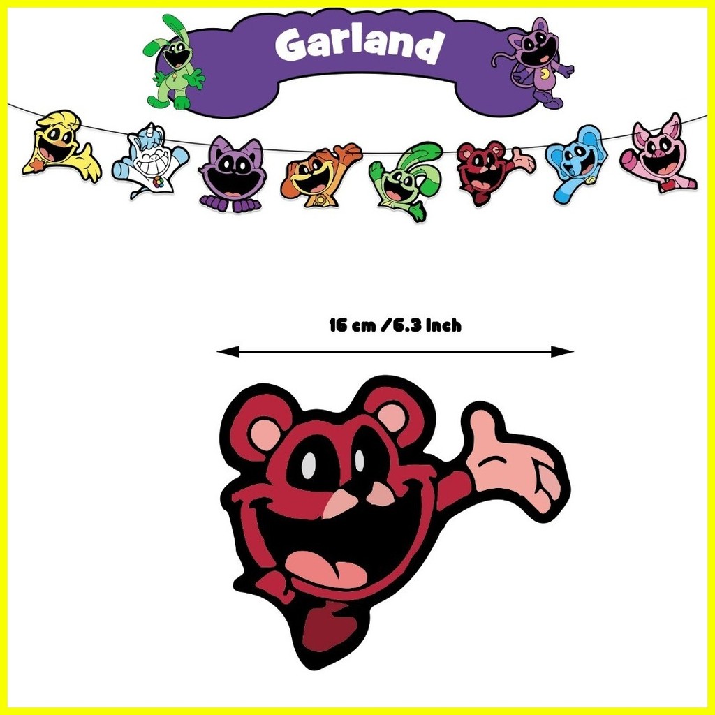 Smiling Critters Birthday Banner Decoration Birthday Party Spirals Cake ...