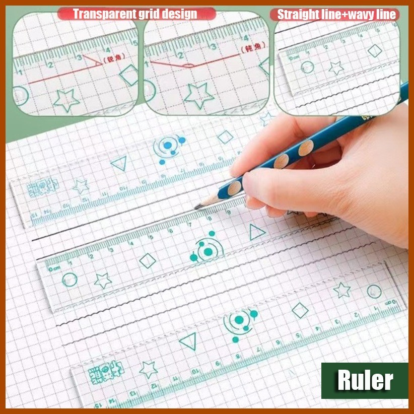 8Pcs Math Set Compasses Ruler Triangle Square Ruler Students Stationery ...