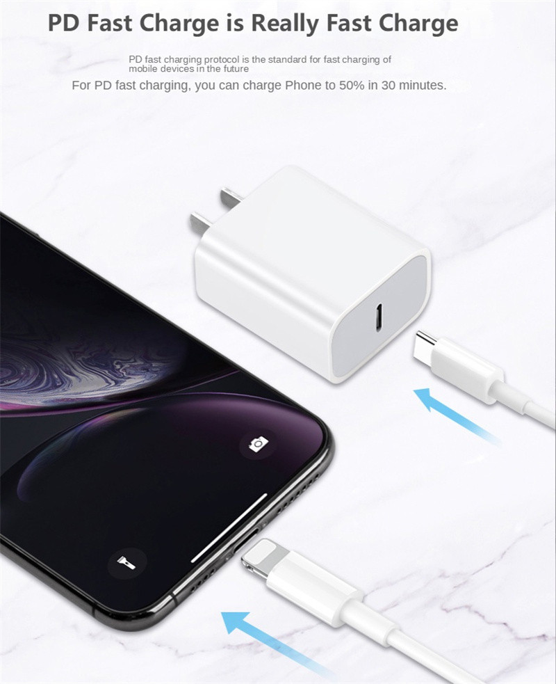 30W Fast Charger USB-C Power Adapter with USB PD Cable Cord US Plug ...