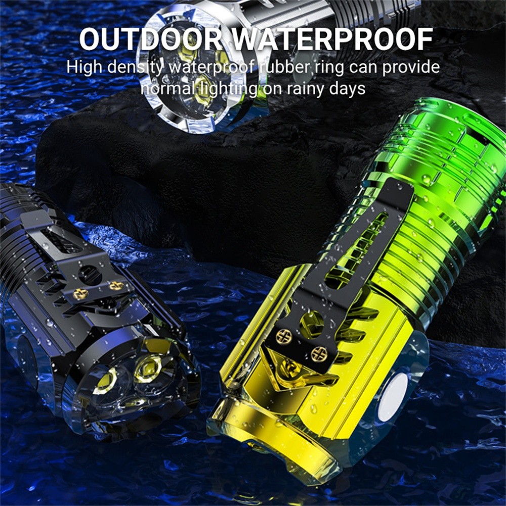 Mini Super Bright Zoom LED Flashlight Rechargeable Waterproof Outdoor ...