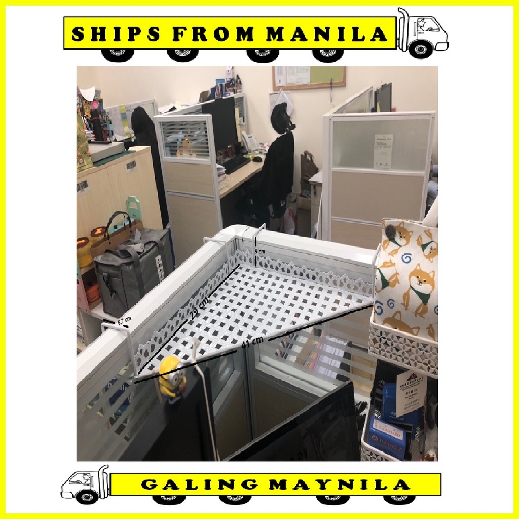 Office Cubicle Corner Interwoven Mesh Shelf | Shopee Philippines