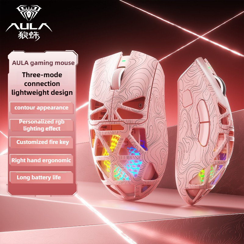 AULA SC620 Mini Mouse Three Mode Lightweight Wired Wireless Bluetooth ...