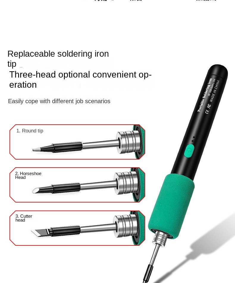 USB Portable Charging 5V15W Wireless Electric Soldering Iron Three ...