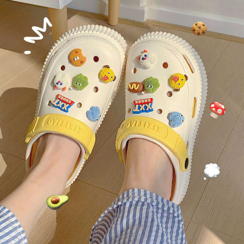 Stepping on Poop Feeling Fun Cartoon Soft Sole Closed-Toe Clogs Thick ...