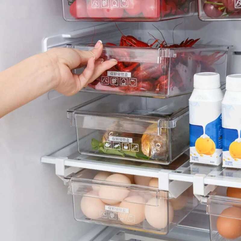 Organizer Fridge Storage Rack Fridge Freezer Shelf Pull-Out ...
