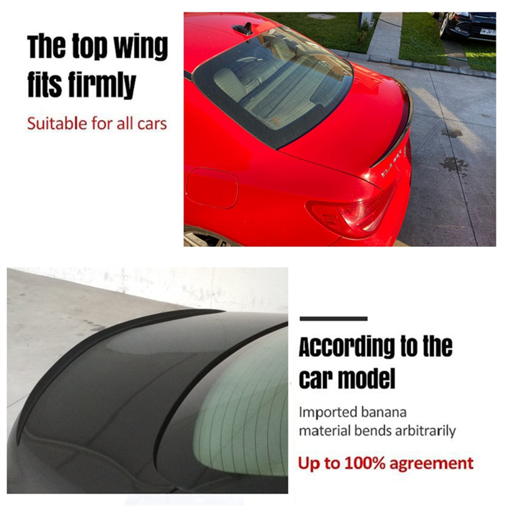 1.2/1.5m Soft Car Spoiler Sticker Trim Trunk Universal Wing Black ...