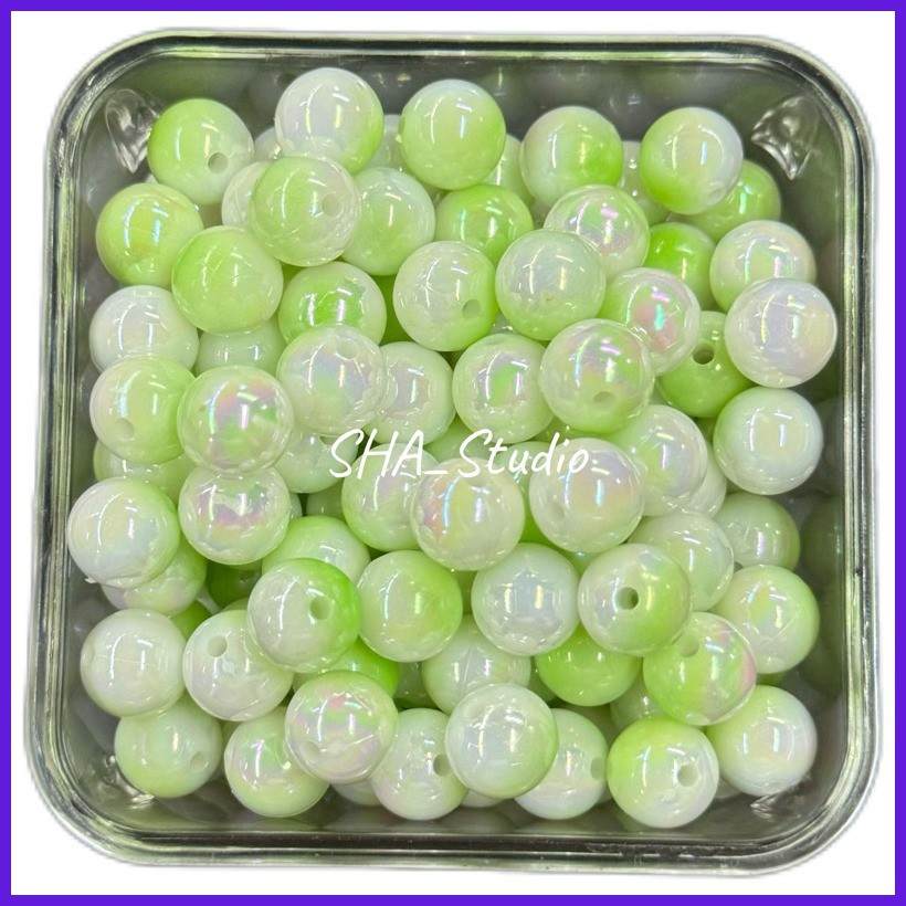 250grams Smooth Beads Round Beads Two Tone Beads Chalk Beads Rainbow ...