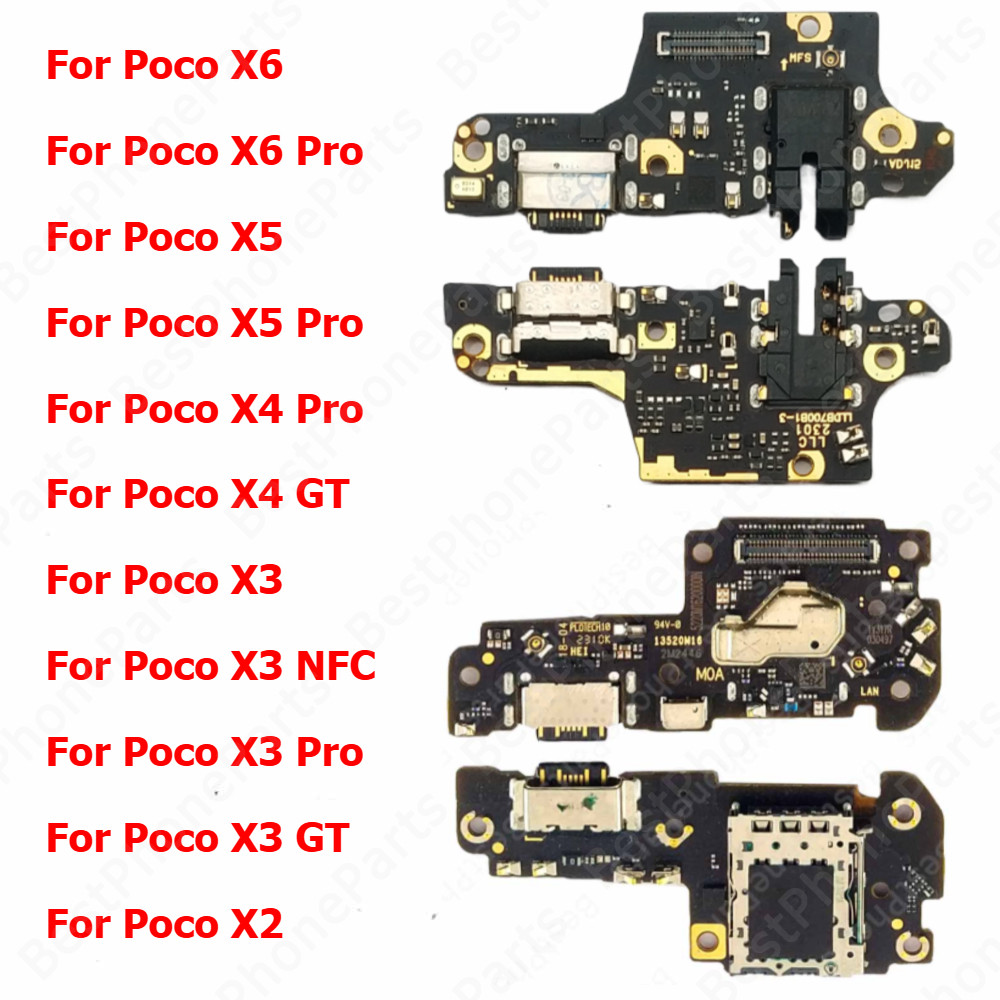 Charging Port Usb Charge Board For Xiaomi Poco X6 X5 X4 Pro 5G X3 GT X2 Connector PCB Dock Plate ...