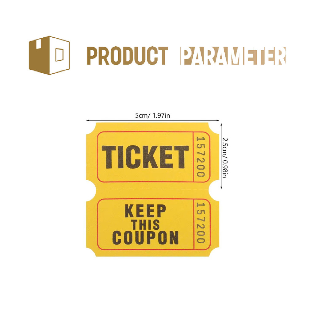 200pcs /set Ticket Roll Single Paper Labels Bulk Lottery Celebration ...