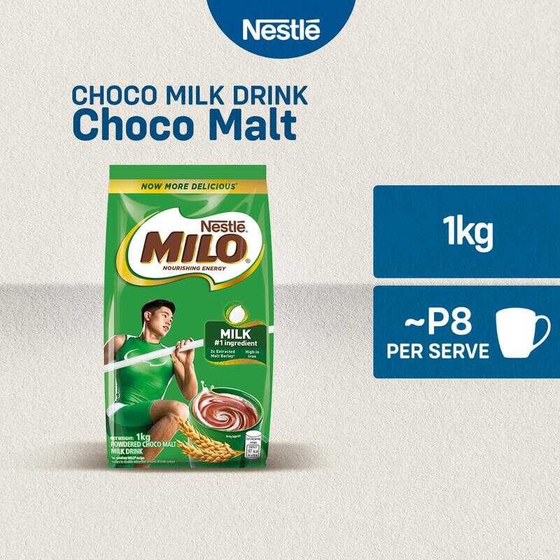 MILO Powdered Choco Malt Milk Drink 1Kg - With Energy-Releasing ...