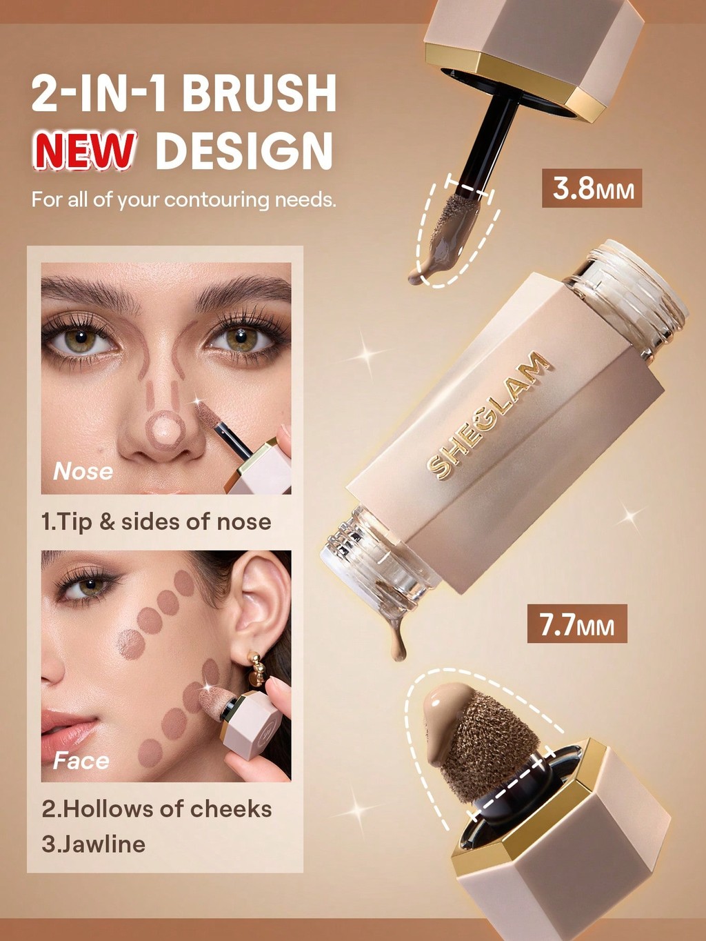 SHEGLAM 2-In-1 Liquid Contour Precision Sculpt Duo Tips Bronzer ...