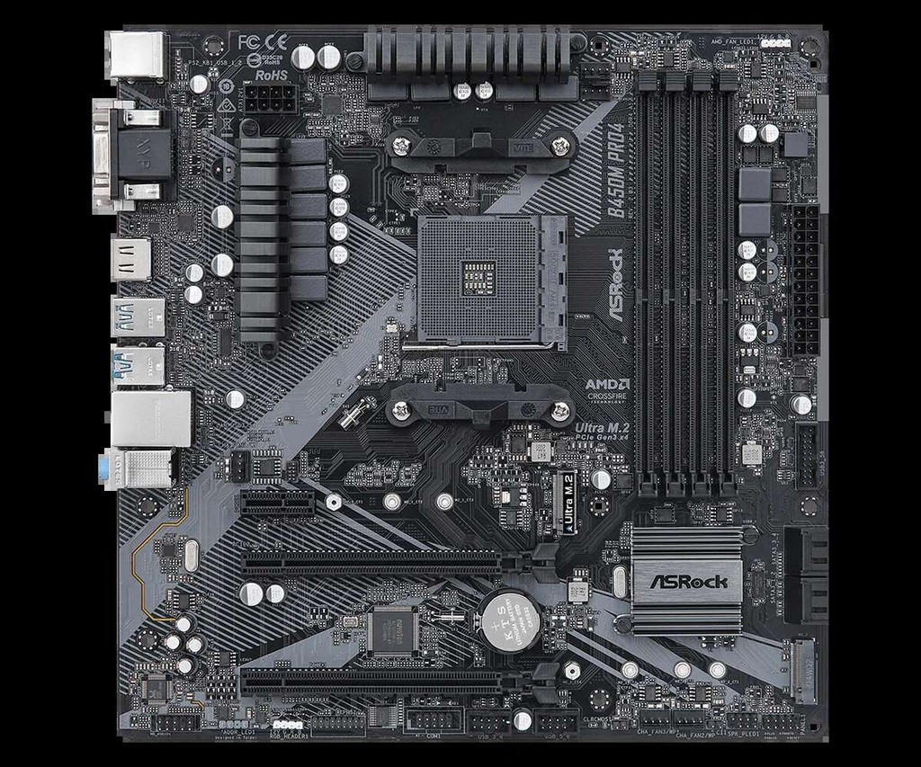 B450 ASRock B450M PRO4 R2.0 Motoard AM4 DDR4 128GB Ryzen 5 5600G R7 ...