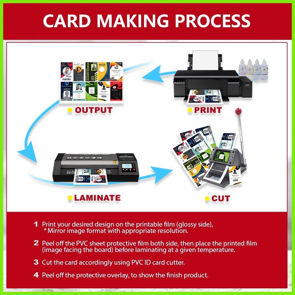 CUYI PET Sheet | CUYI PVC Sheet A4 Size for ID Making / Bag Tag ...